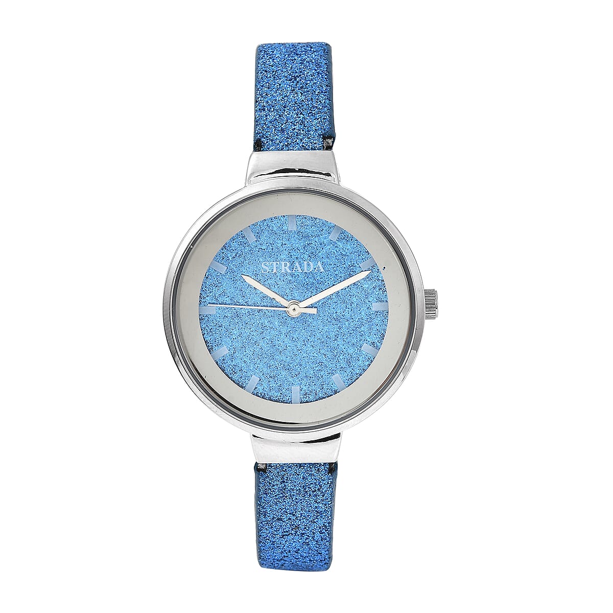 Buy STRADA Japanese Movement Watch Black Stardust, Faux Leather Strap ...