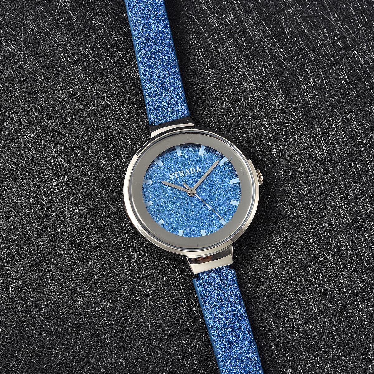 Buy STRADA Japanese Movement Watch Black Stardust, Faux Leather Strap ...