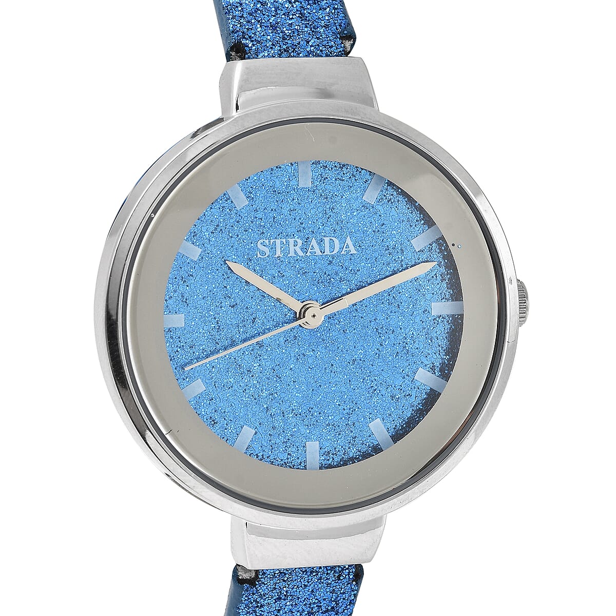 Buy STRADA Japanese Movement Watch Black Stardust, Faux Leather Strap ...