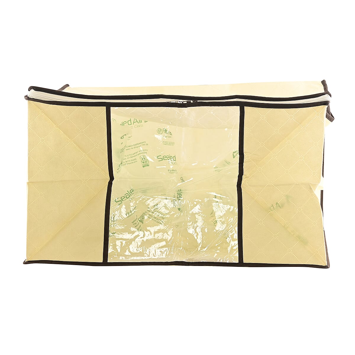 Buy Set of 2 Beige Non Woven Fabric Storage Bag with Clear Window at ...