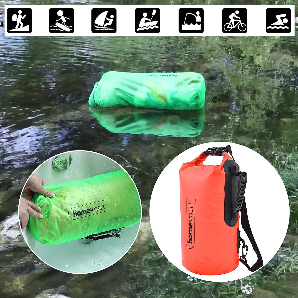 Buy Homesmart Red Waterproof Bag With Roll-Top Closure and Buckle at ...