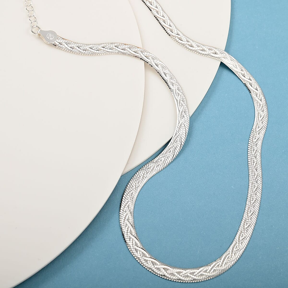 Buy Italian Sterling Silver 5.5mm Snake Chain Braided Design Necklace ...