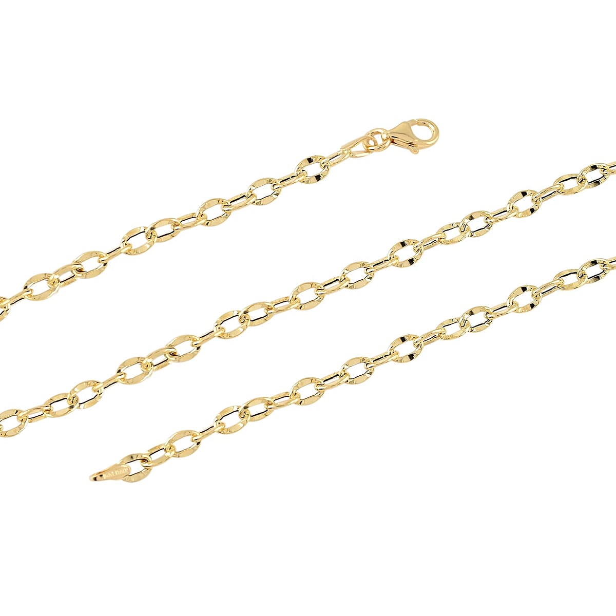 Buy Italian 14K Yellow Gold 4.1mm Diamond-Cut Rolo Necklace 20 Inches 2 ...