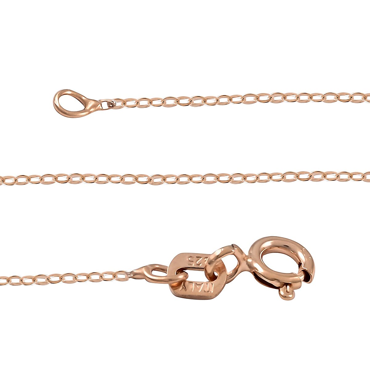 Buy Italian 14K RG Over Sterling Silver 5mm Flat Rolo Chain 18 Inches 0 ...