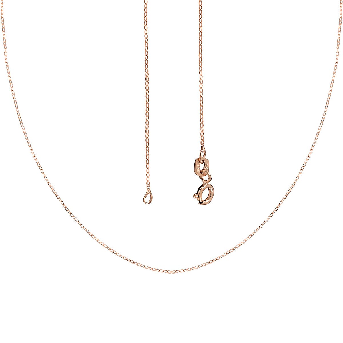 Buy Italian 14K RG Over Sterling Silver 5mm Flat Rolo Chain 18 Inches 0 ...