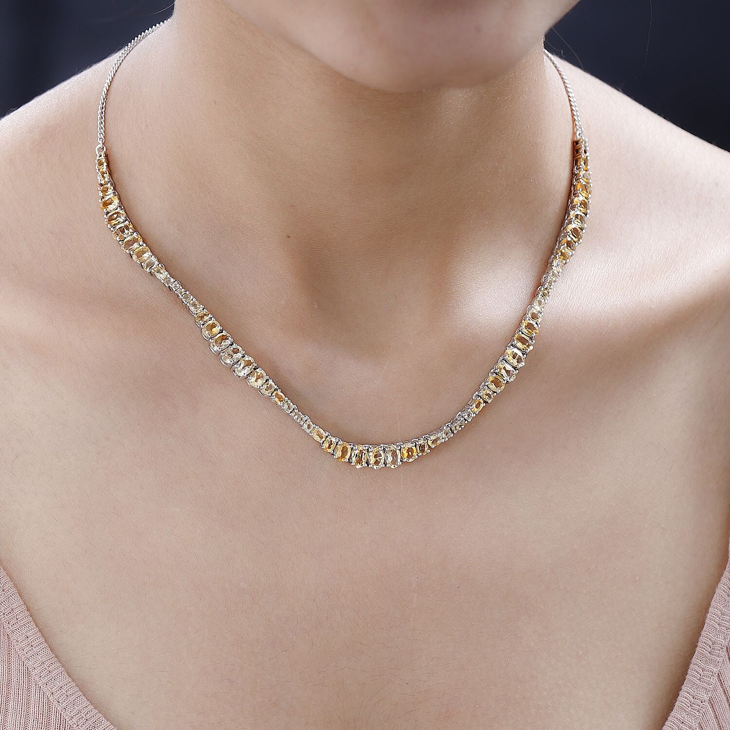 Citrine tennis necklace store