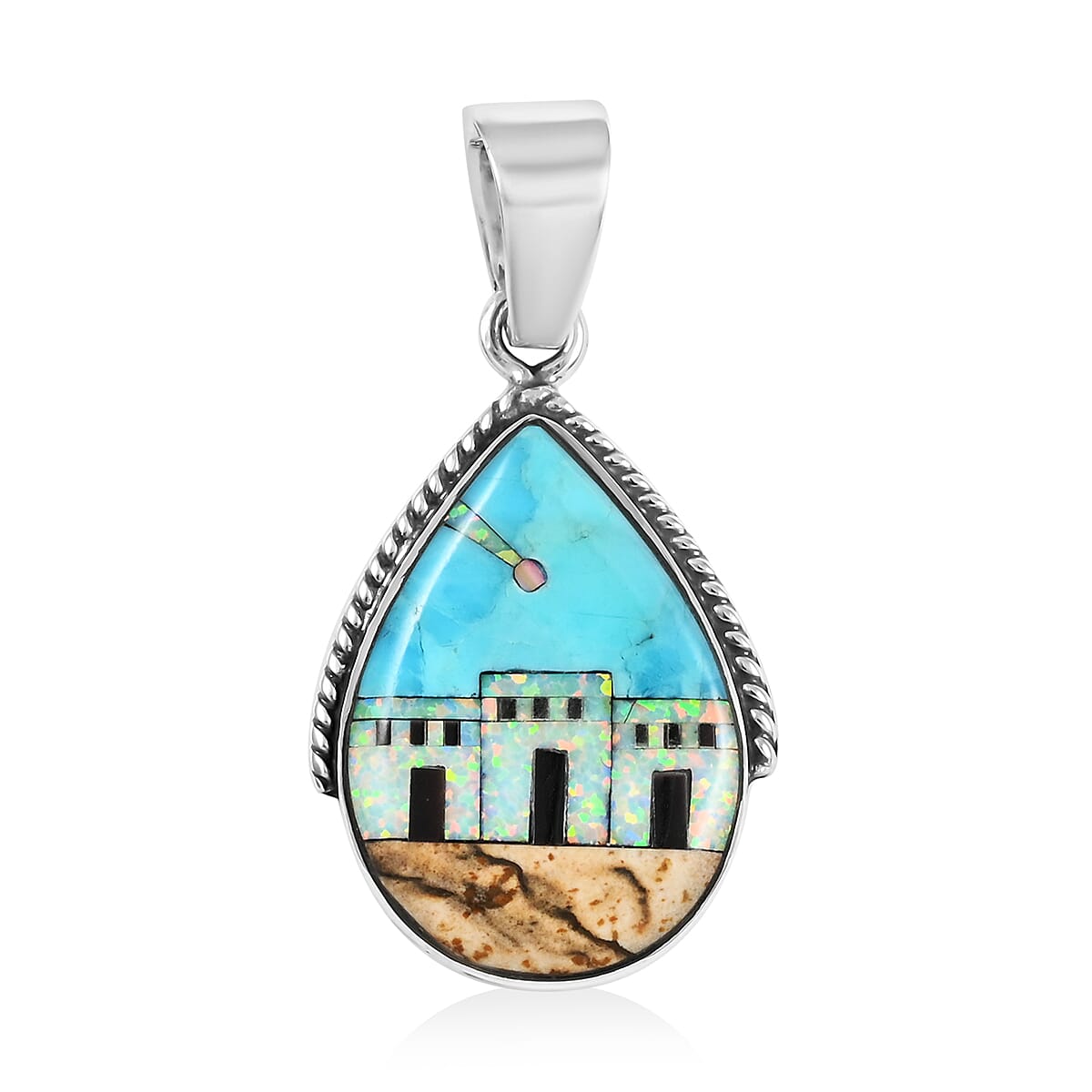 Buy SANTA FE Style Kingman Turquoise and Multi Gemstone Pueblo Homes ...