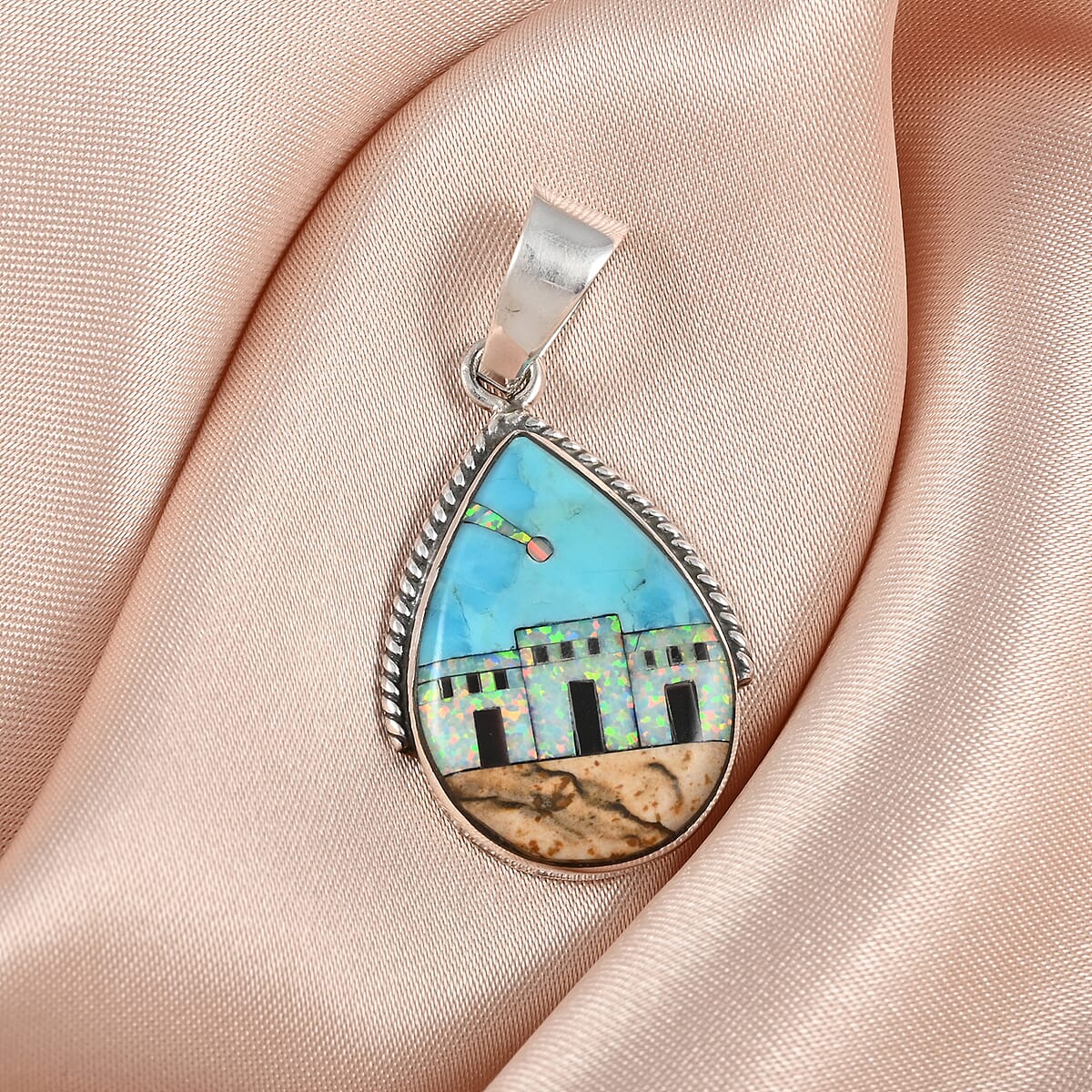 Buy SANTA FE Style Kingman Turquoise and Multi Gemstone Pueblo Homes ...