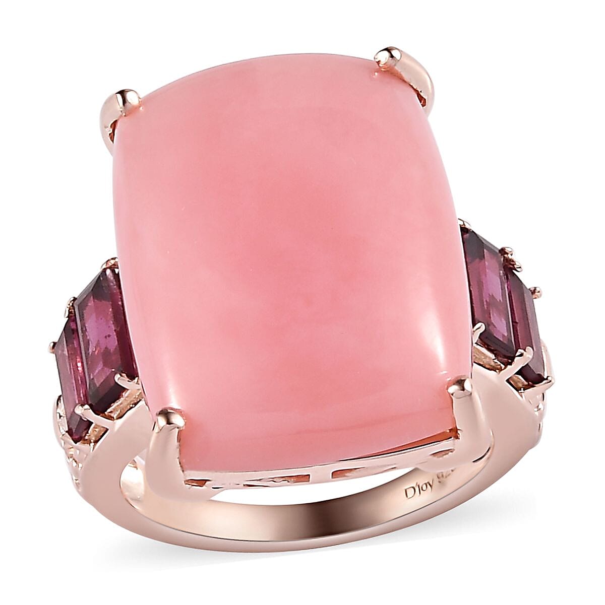 Buy Peruvian Pink Opal and Orissa Rhodolite Garnet Ring in Vermeil Rose Gold Over Sterling Silver Size 9.0 15.50 ctw at ShopLC