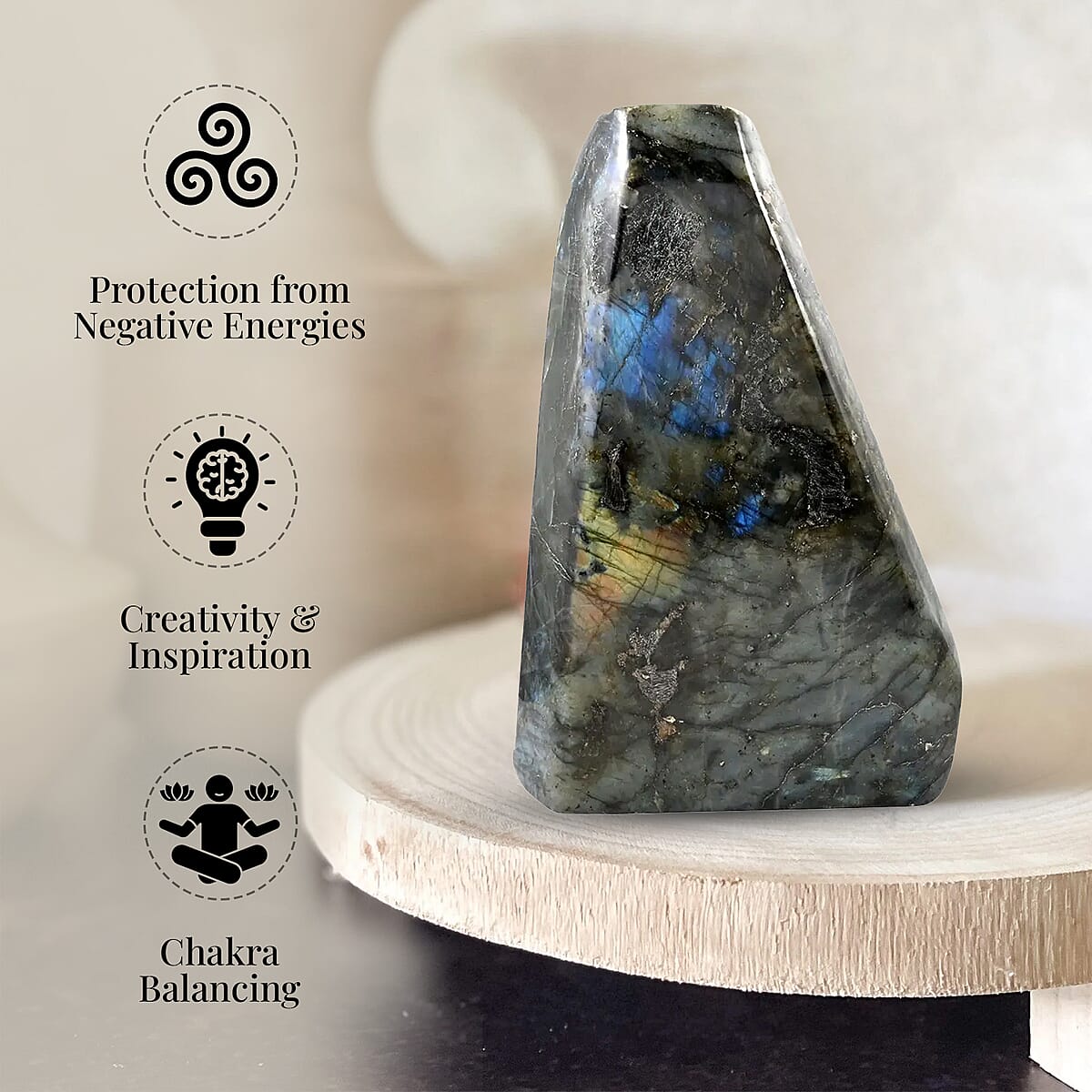 Buy Labradorite Free Form Decorative Gemstone Figurine For Home And ...