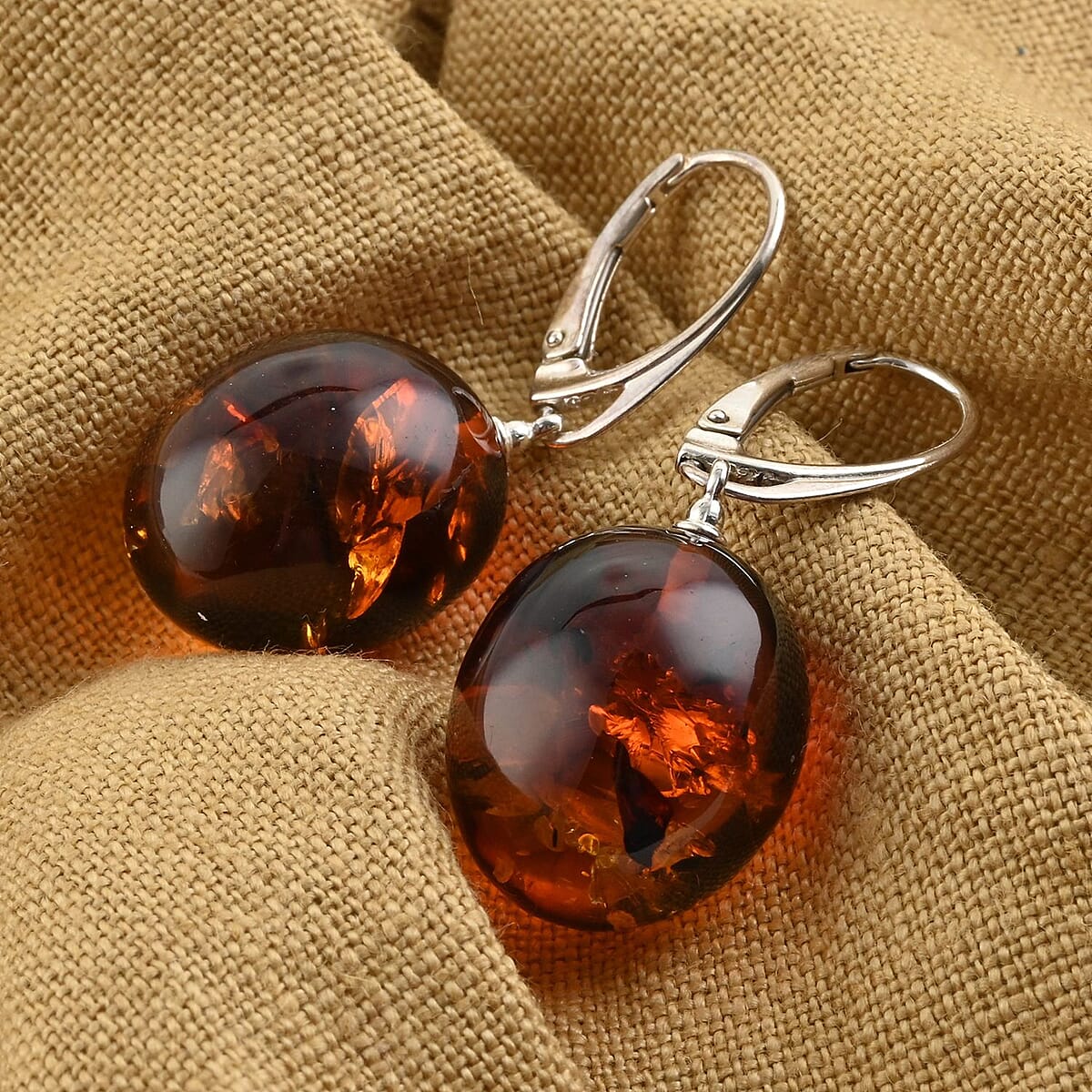 Buy Baltic Amber Dangle Earrings in Sterling Silver at ShopLC.