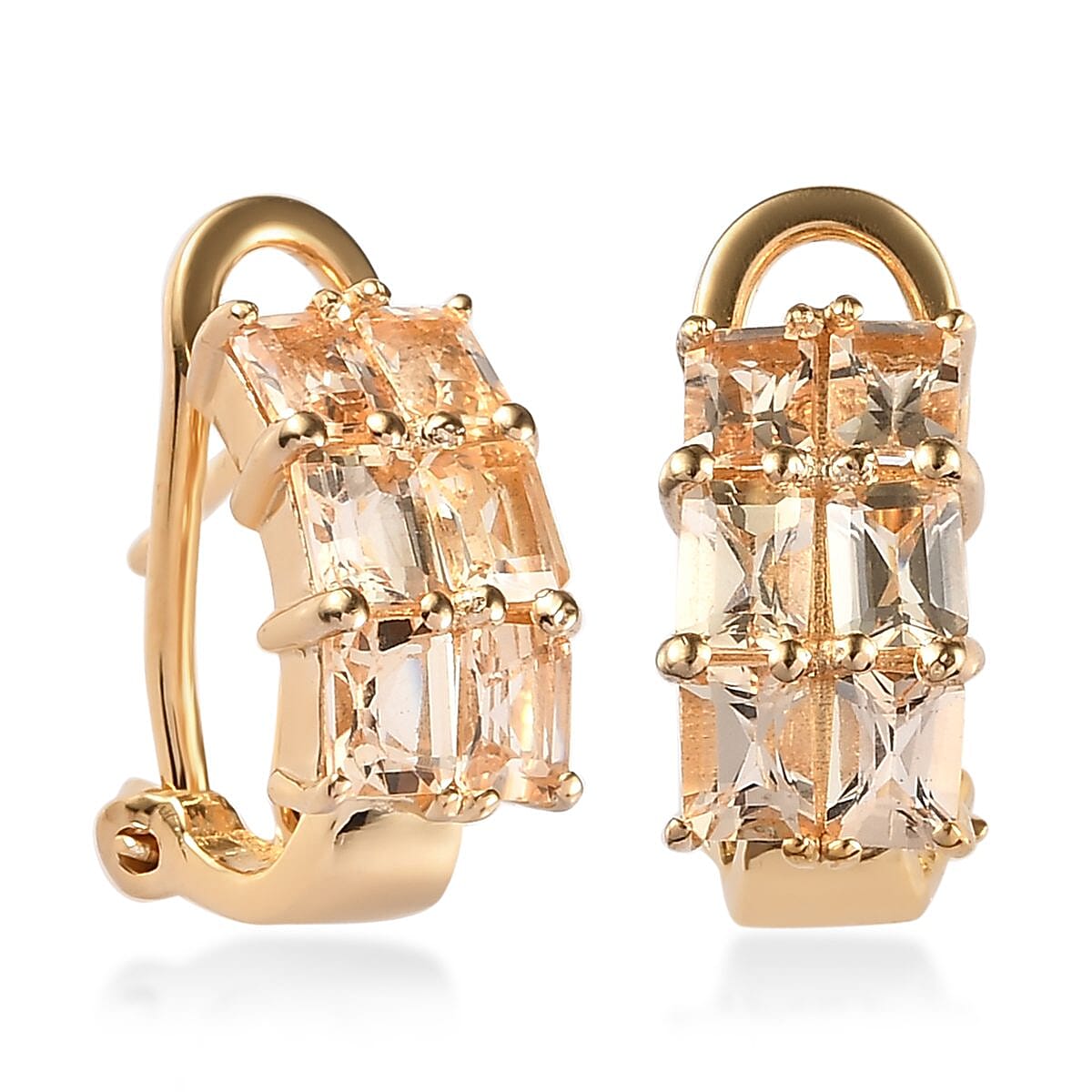 Buy Premium Natural Imperial Topaz Omega Clip Earrings in Vermeil ...