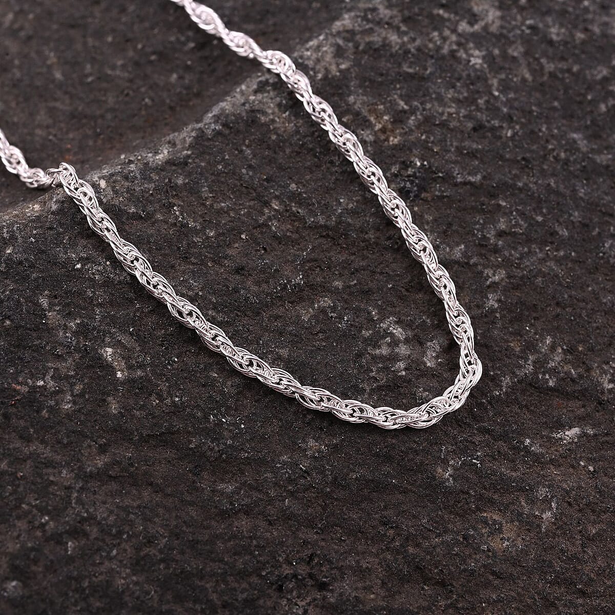 Buy Sterling Silver 0.97mm Rope Chain with Heart Bolo Extender 24 ...