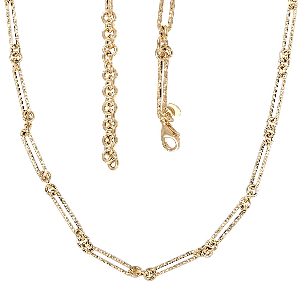 Buy Maestro Gold Collection Italian 14K Yellow Gold Paper-Clip Link ...