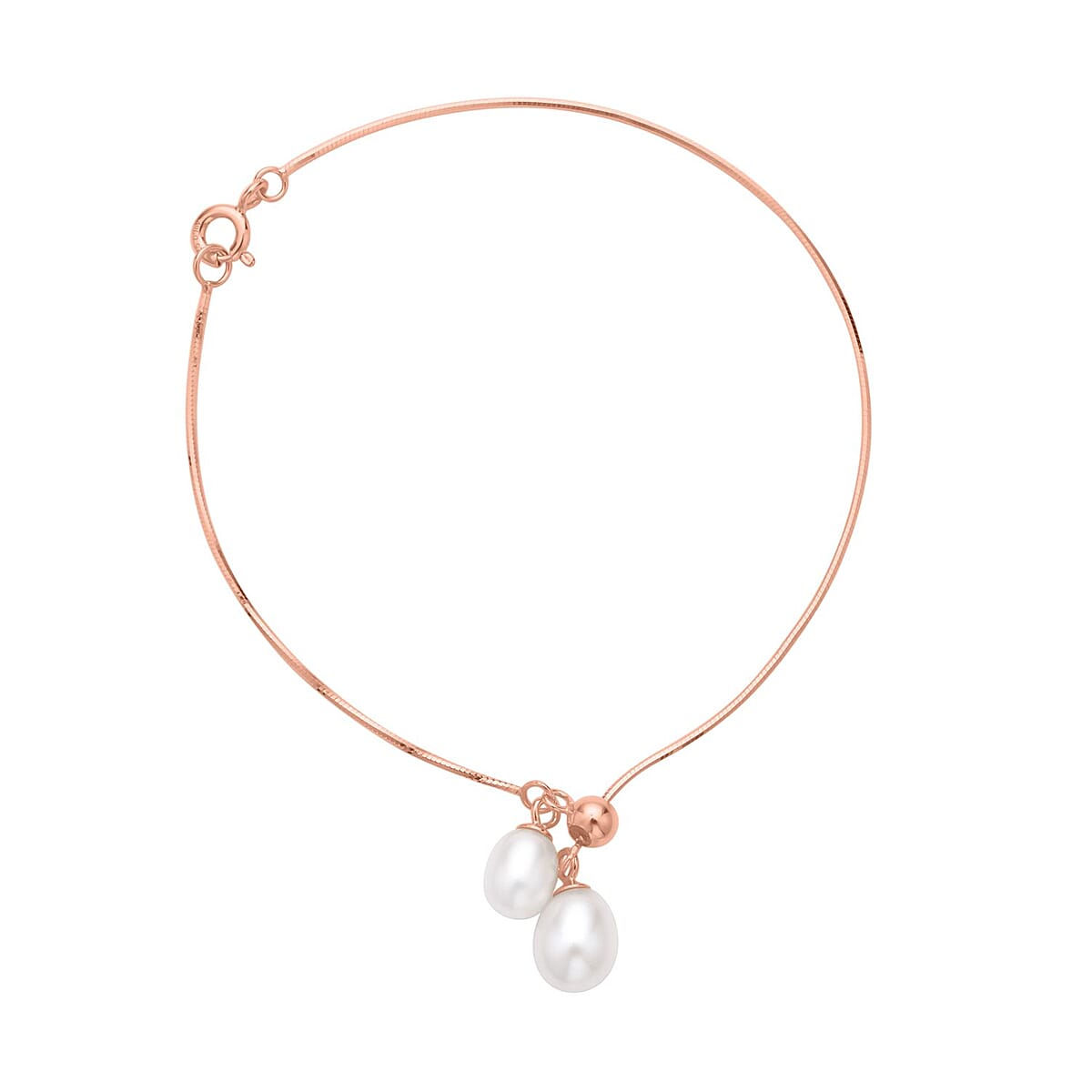 Buy Freshwater Pearl Extender Snake Chain with Spring Lock in 14K Rose ...