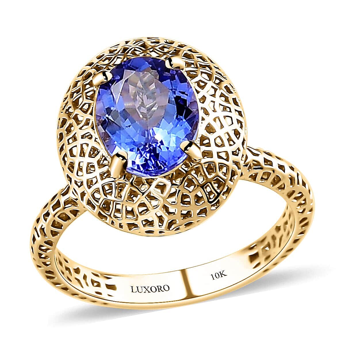 Buy Mirage Collection LUXORO 10K Yellow Gold AAA Tanzanite Ring (Size ...