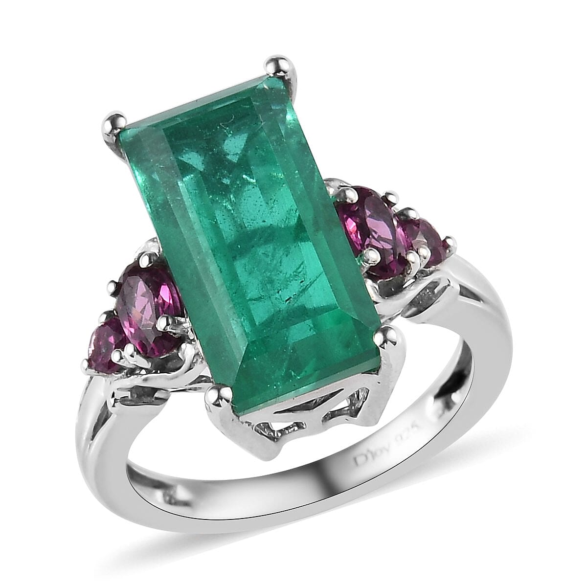 Buy Emeraldine Quartz (Triplet) and Orissa Rhodolite Garnet Ring in ...