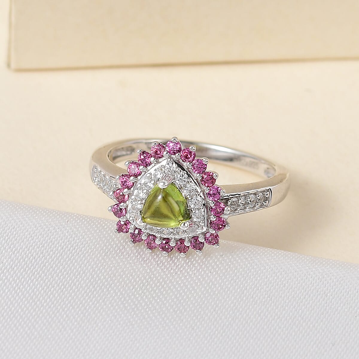 Buy Premium Italian Natural Vesuvianite and Multi Gemstone Double Halo ...