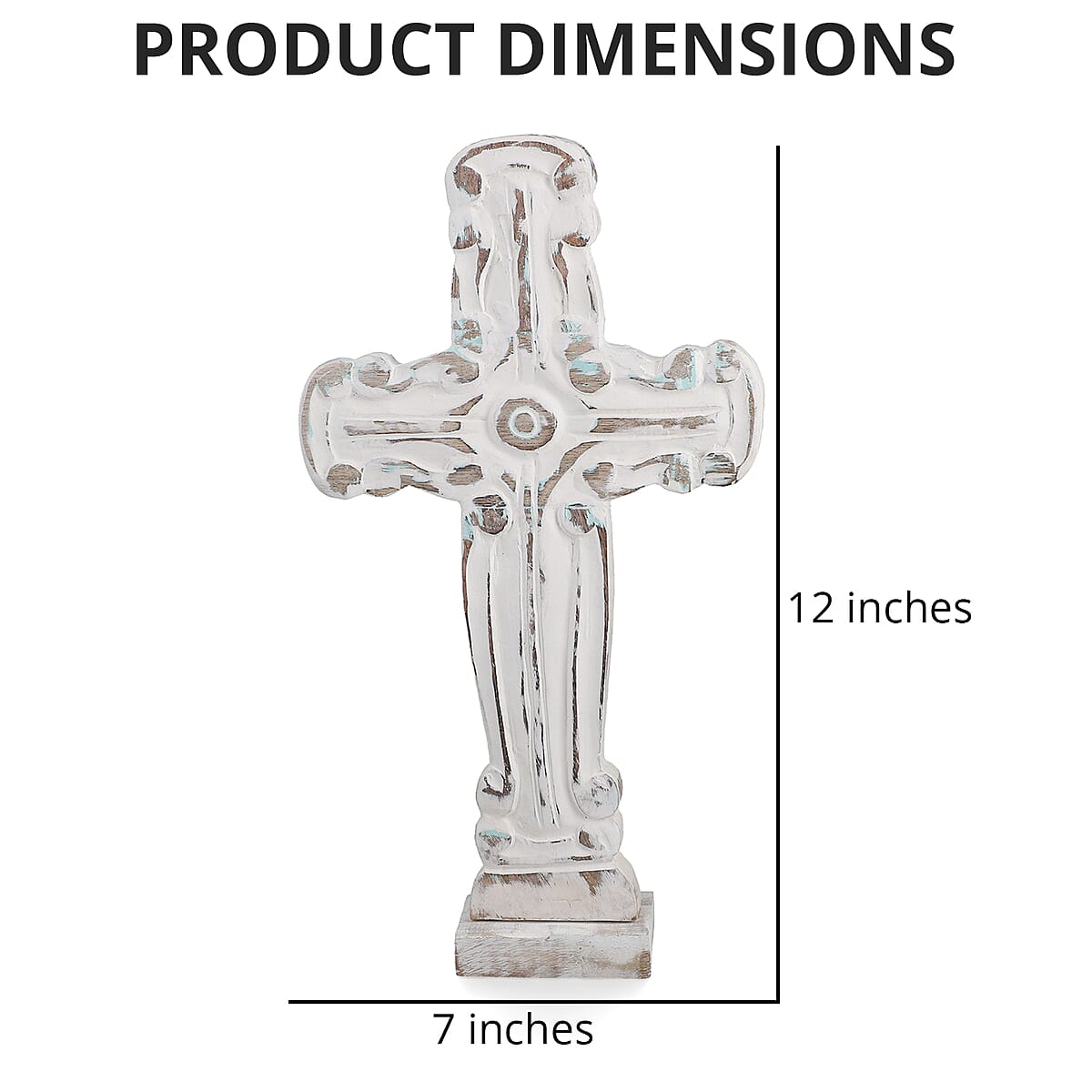 Buy Nakkashi White Color Wooden Handcrafted Decorative Cross (7x12 ...