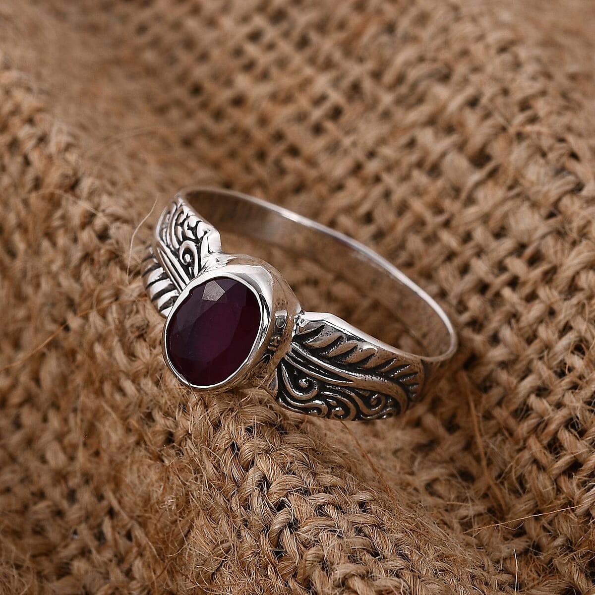 Buy Bali Legacy Niassa Ruby (FF) Ring in Sterling Silver (Size 10) 1.75 ...