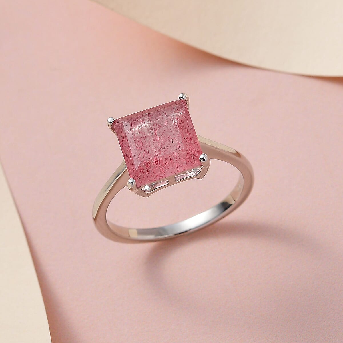 Buy Natural Tanzanian Natronite Solitaire Ring in Platinum Over ...