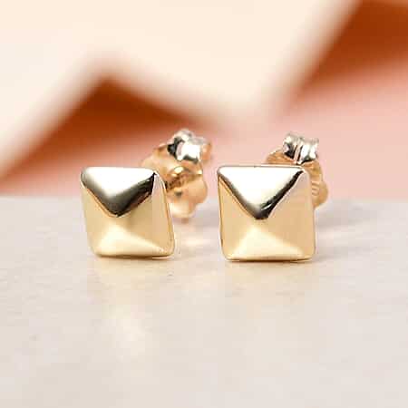 Buy Luxoro 10K Yellow Gold Pyramid Stud Earrings at ShopLC.