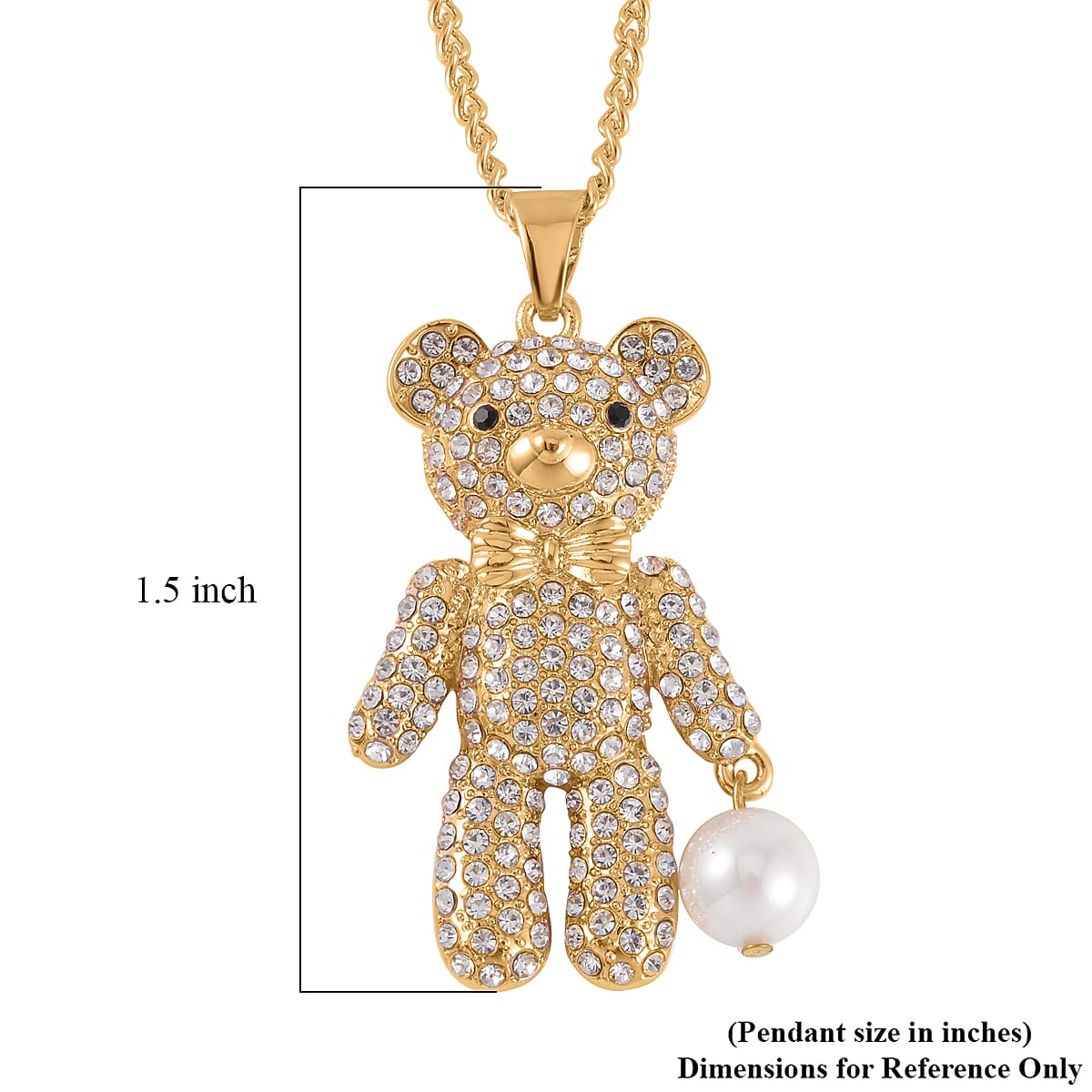 Buy White Shell Pearl, White and Black Austrian Crystal Teddy Bear ...
