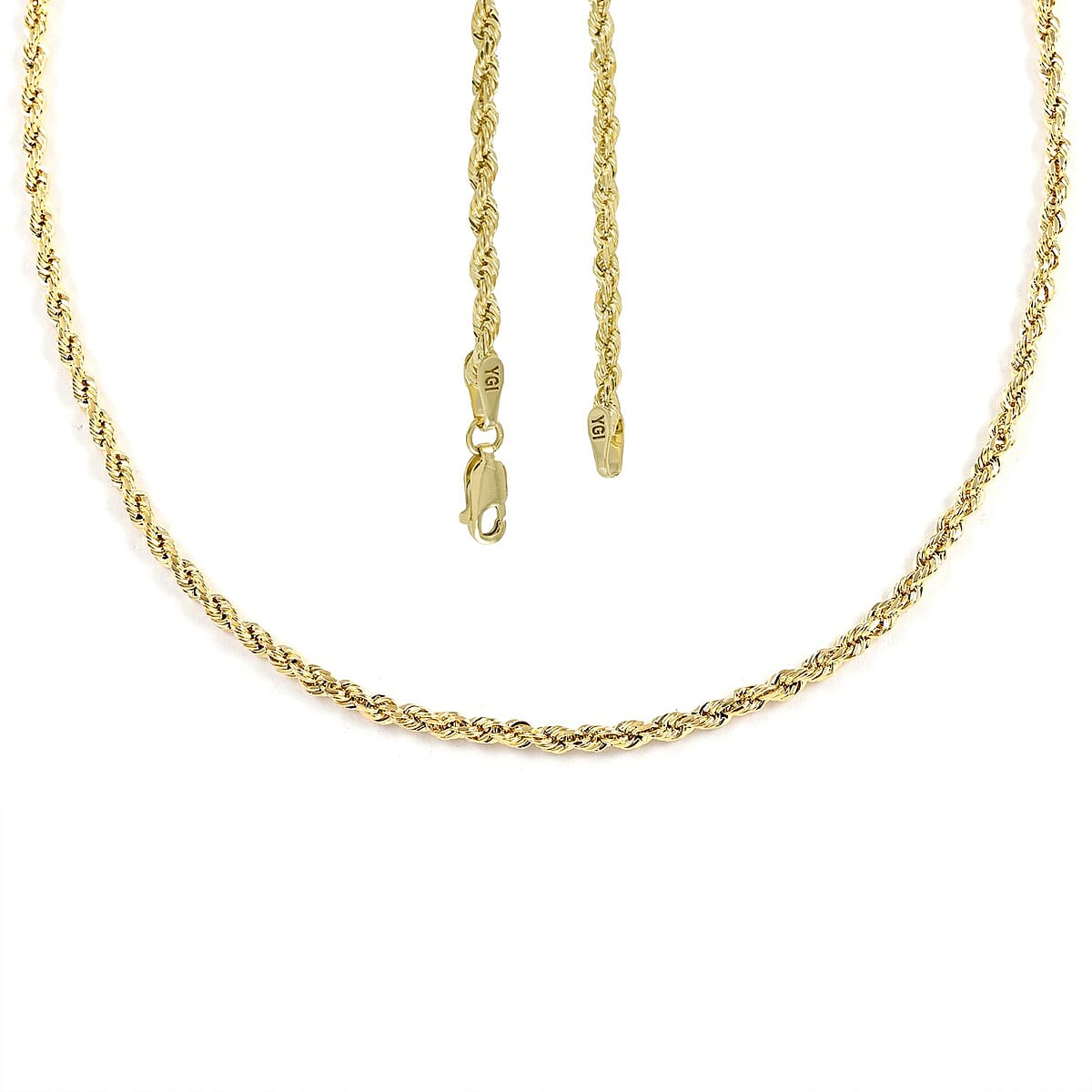 Buy 10K Yellow Gold 3mm Rope Chain (22 Inches) (4.90 g) at ShopLC.