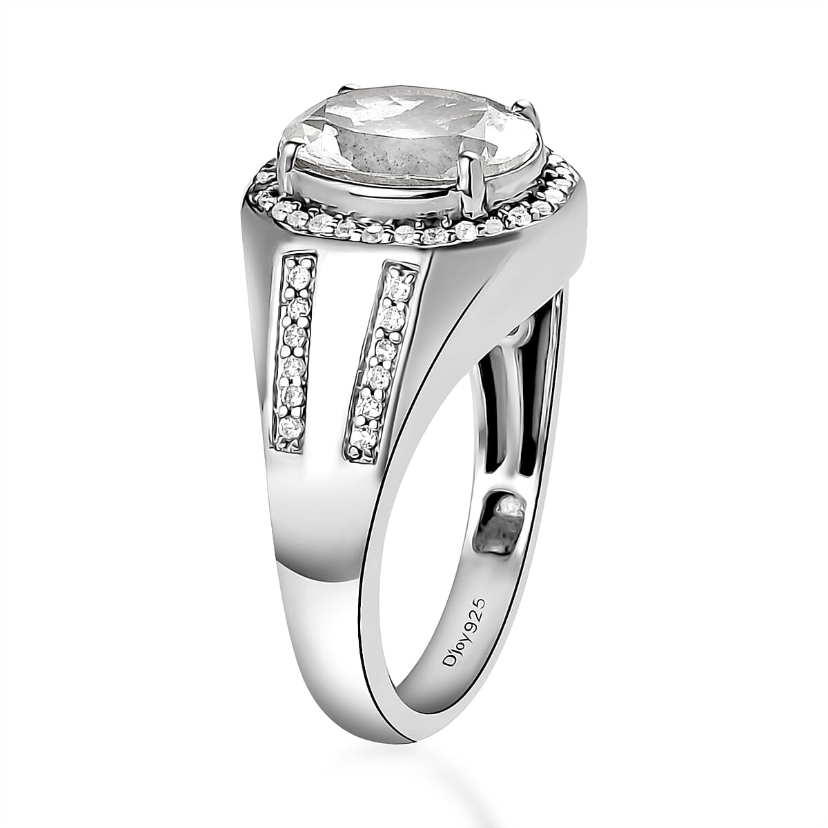 Buy Premium Brazilian Goshenite and Natural White Zircon Ring in ...