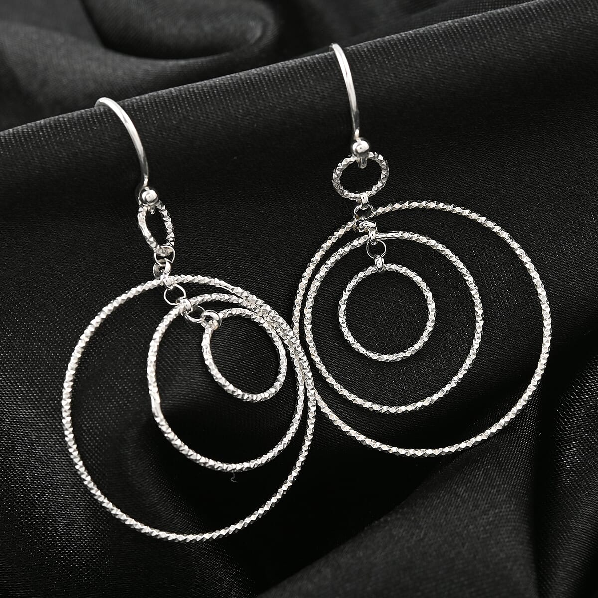 Buy Sterling Silver Inner Circle Dangle Earrings 2.90 Grams at ShopLC.