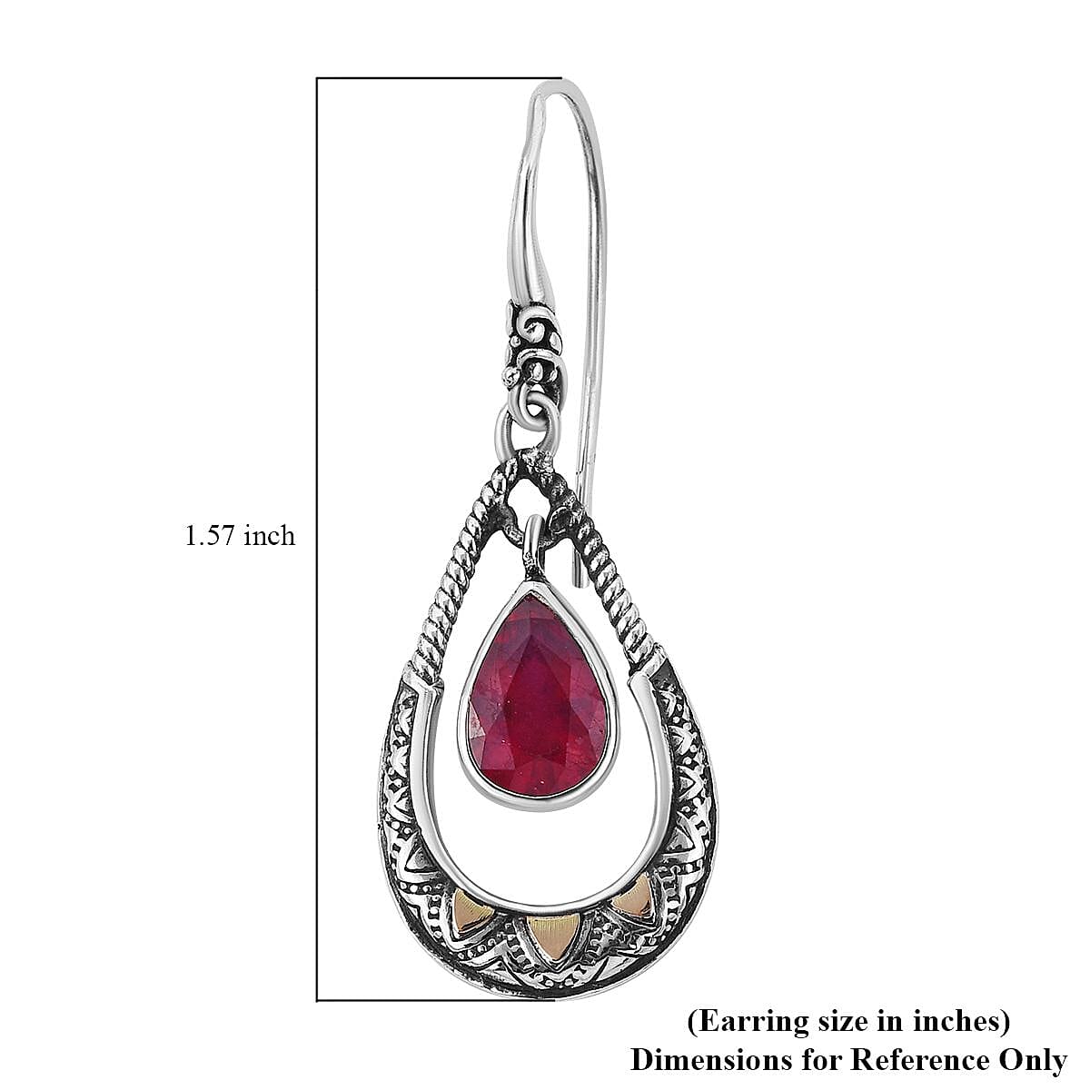 Buy Bali Legacy Niassa Ruby (FF) Floral Earrings in Sterling Silver 4. ...