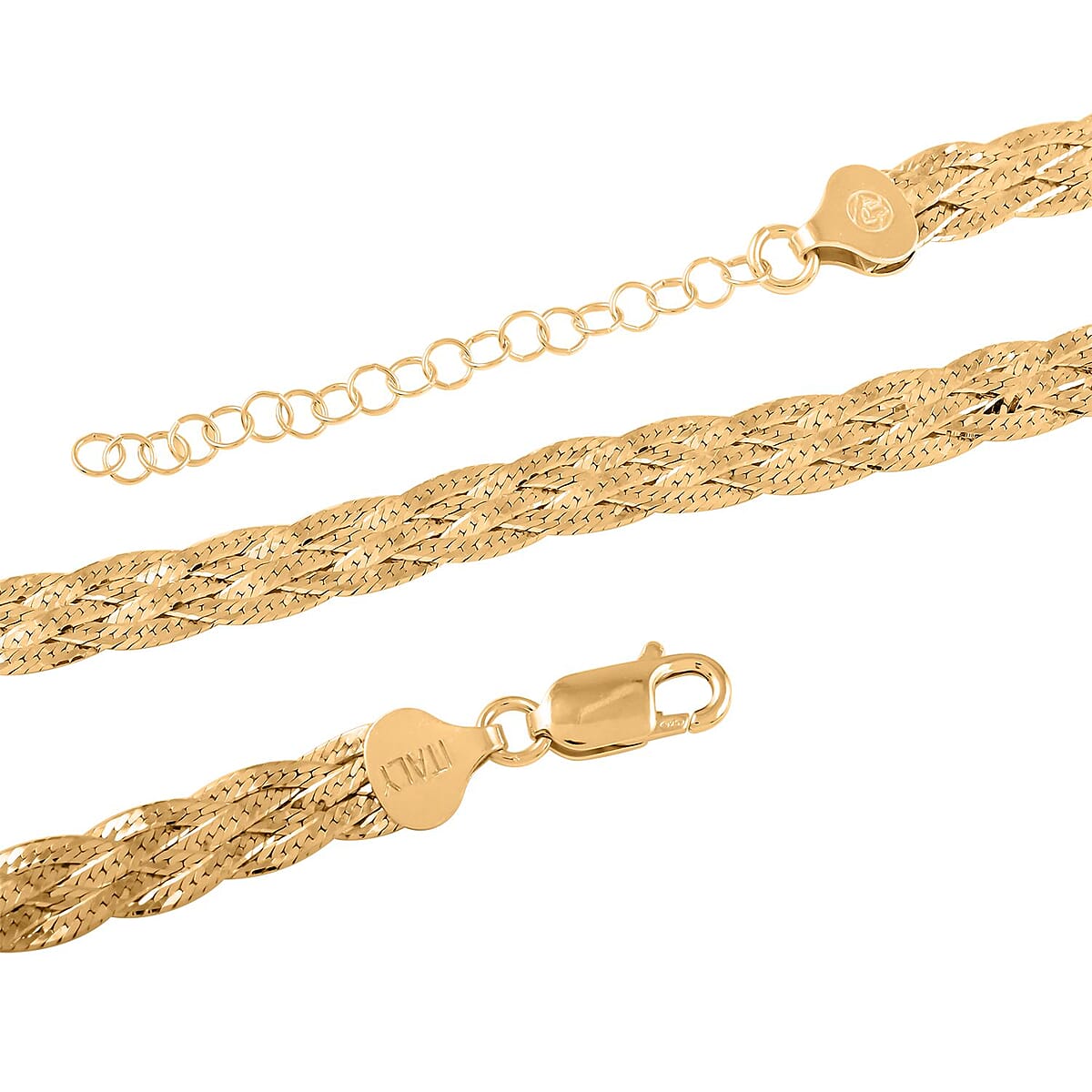 Buy Italian 14k Yellow Gold Over Sterling Silver 5 Line Braided