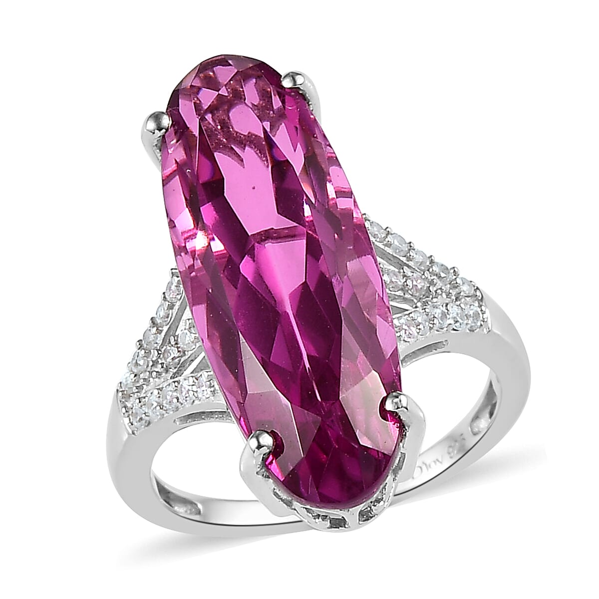 Buy African Lilac Quartz (Triplet) and Natural White Zircon Ring in ...