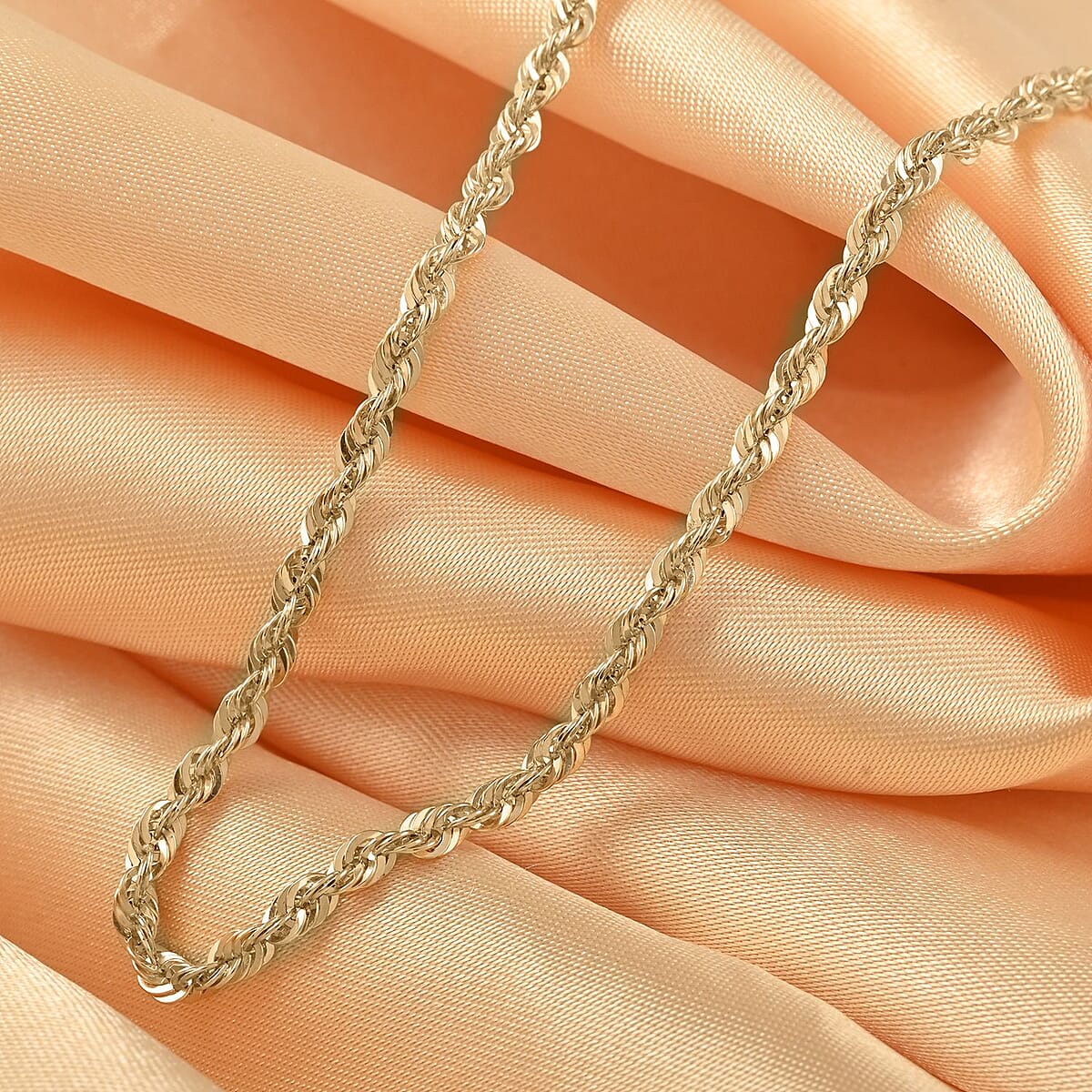 Buy 10K Yellow Gold 2.52mm Laser Rope Necklace 24 Inches 4.4 Grams at ...