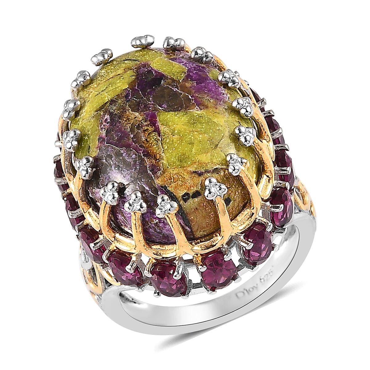 Buy Tasmanian Stichtite and Rhodolite Garnet Crown Ring in Platinum ...