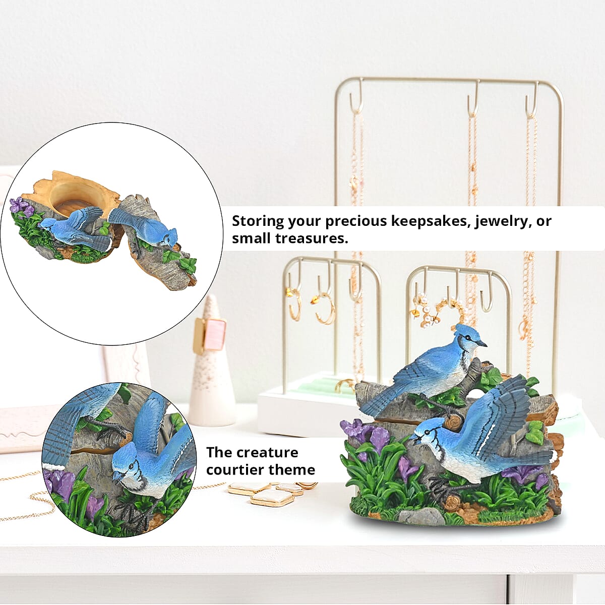 Buy Hand Painted Resin Trinket Boxes - Blue Bird at ShopLC.