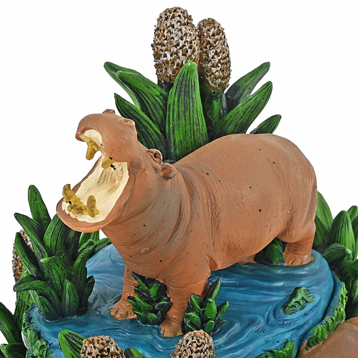 Buy Closeout Hand Painted Resin Trinket Boxes - Hippo at ShopLC.