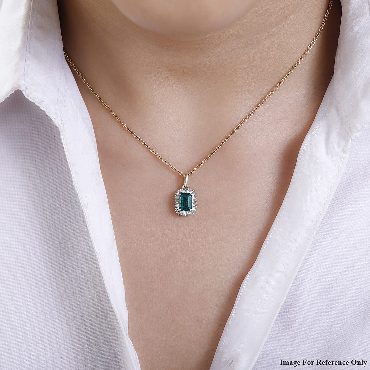 Buy Luxoro 10K Yellow Gold AAA Kagem Zambian Emerald and Diamond Halo ...