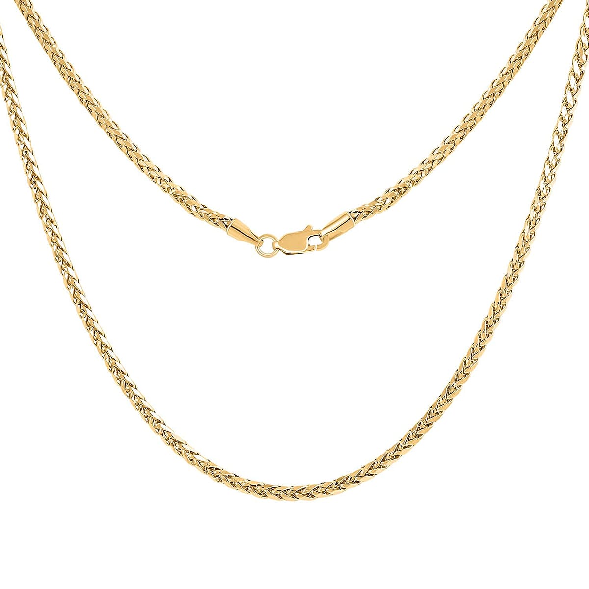 Buy 10K Yellow Gold 3mm Palma Necklace 20 Inches 10 Grams at ShopLC.