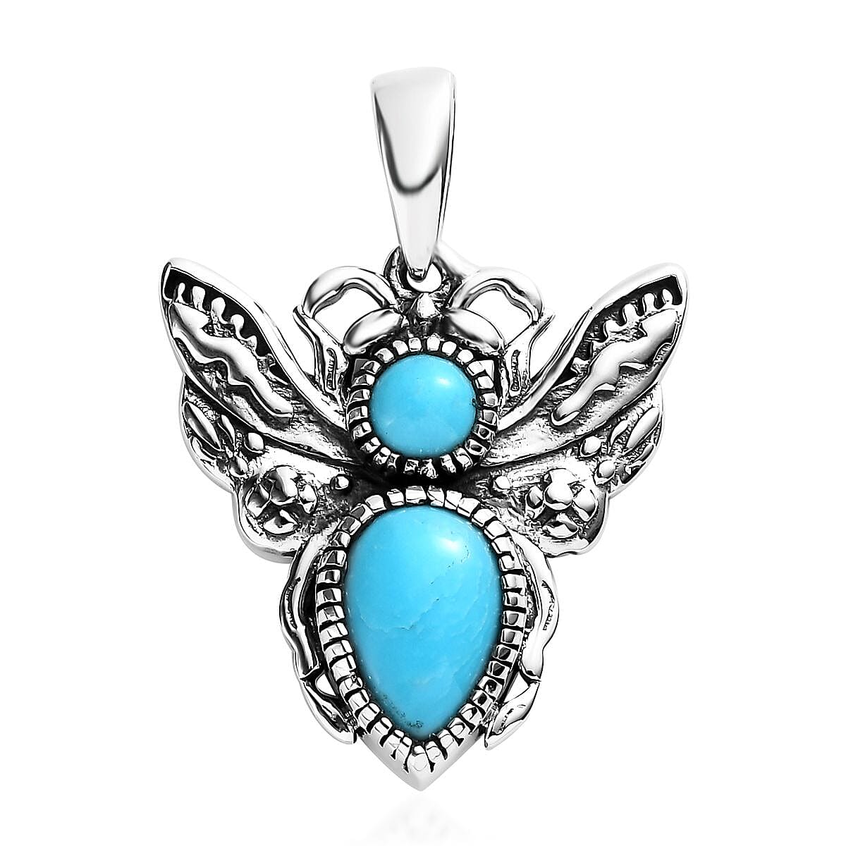Buy Artisan Crafted Sleeping Beauty Turquoise Bee Pendant in Sterling ...