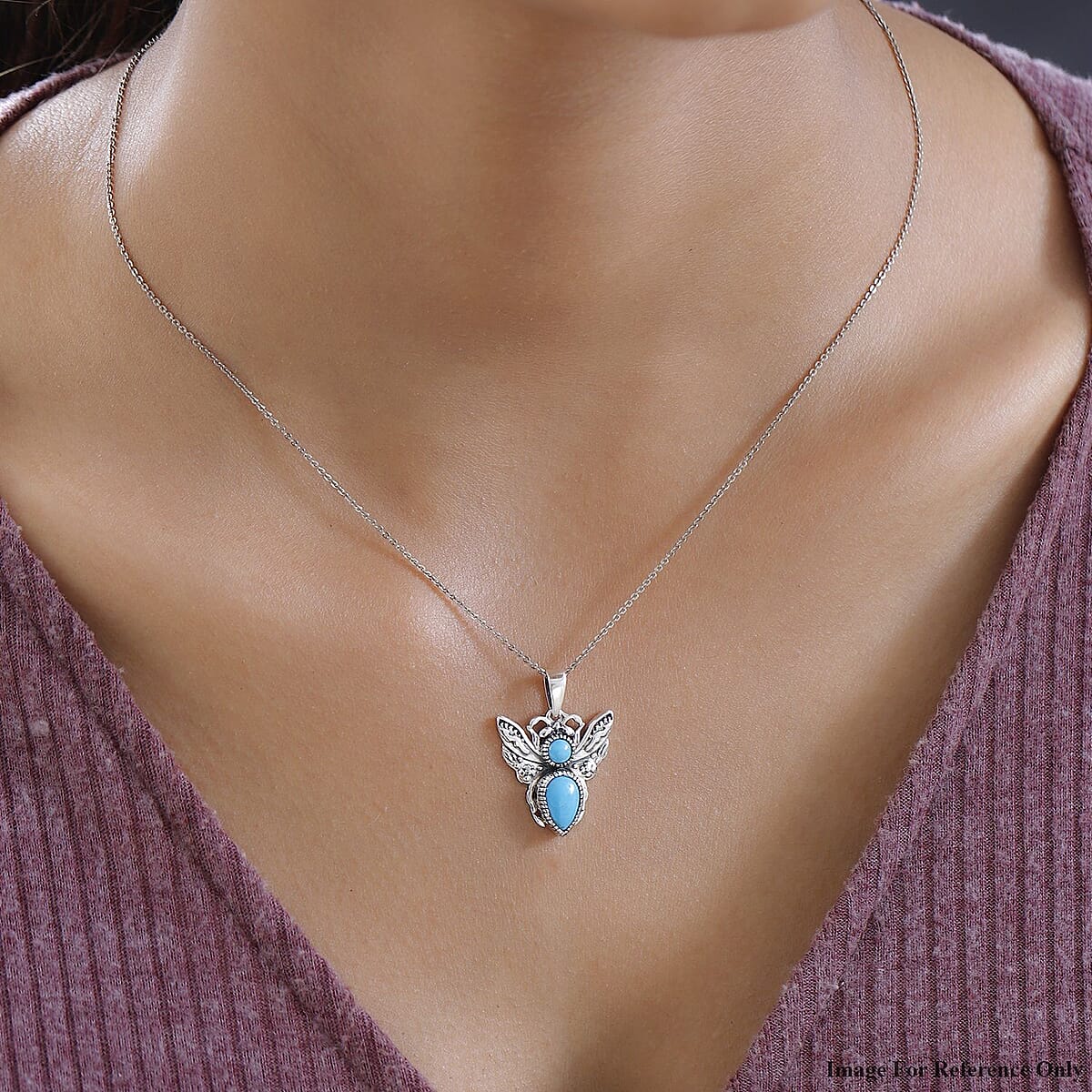 Buy Artisan Crafted Sleeping Beauty Turquoise Bee Pendant in Sterling ...