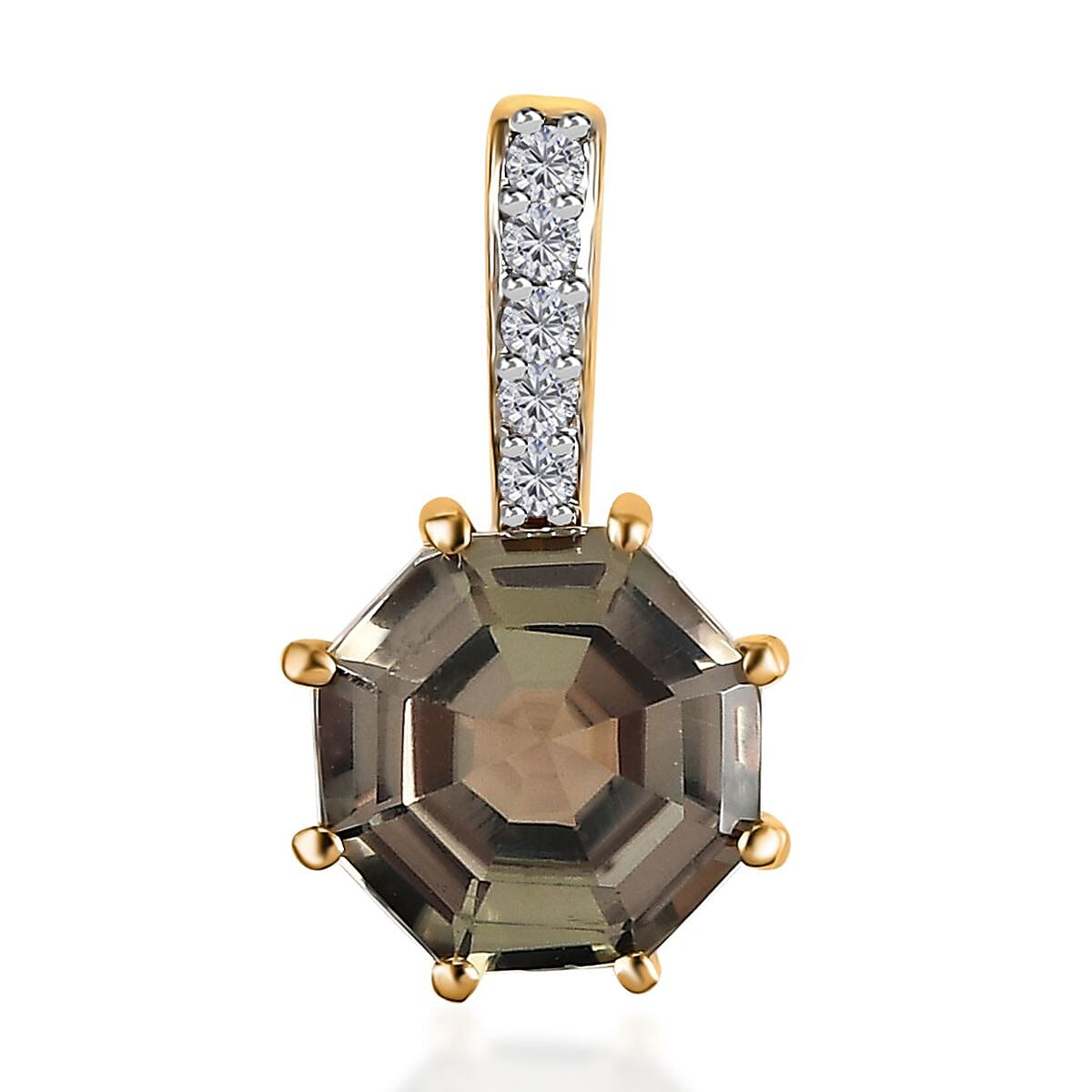 Buy Iliana 18K Yellow Gold Octillion Cut AAA Turkizite and G-H SI ...