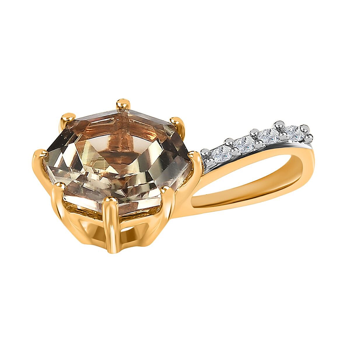 Buy Iliana 18K Yellow Gold Octillion Cut AAA Turkizite and G-H SI ...