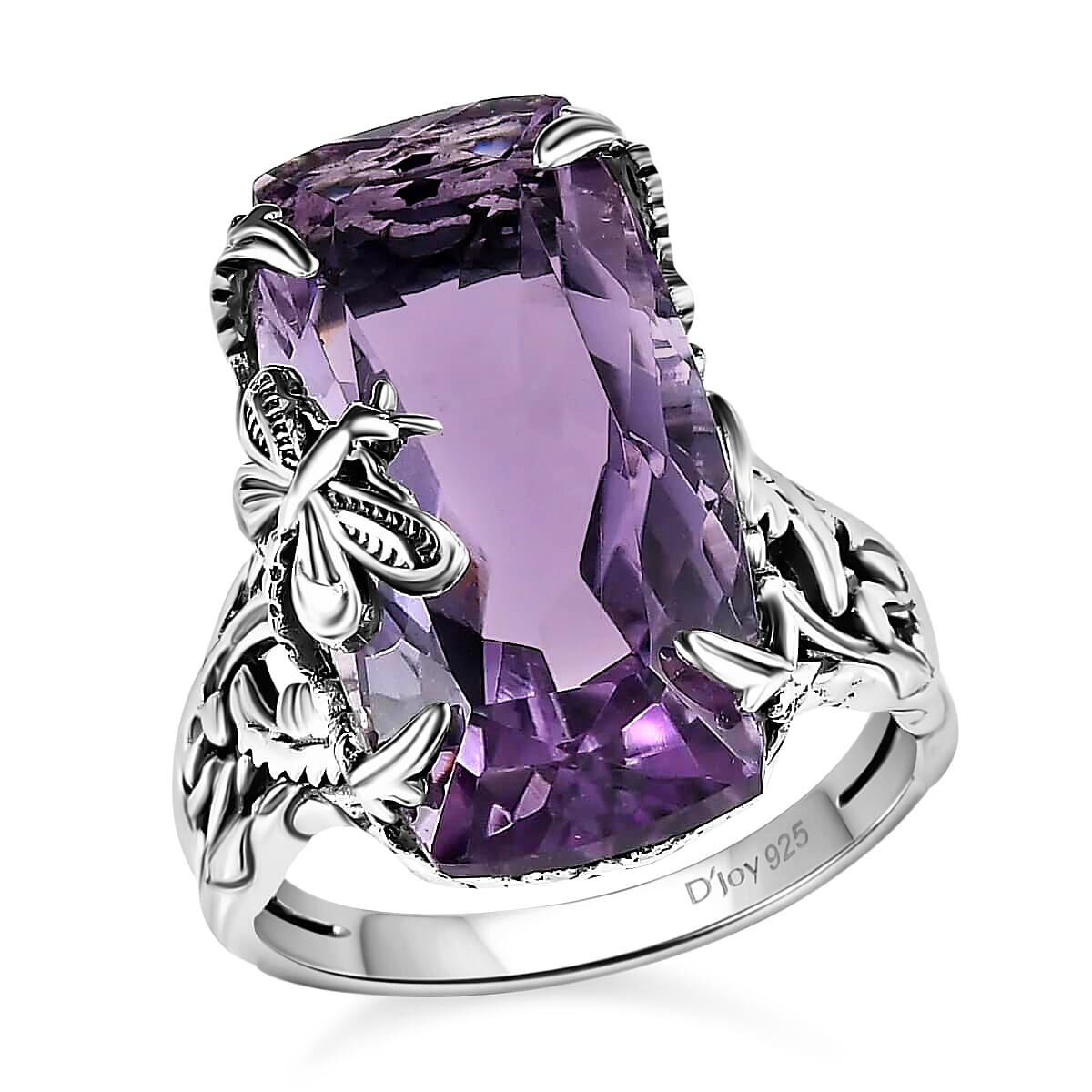 Buy Artisan Crafted Rose De France Amethyst Ring ,Amethyst Dragonfly Ring ,Sterling Silver Ring ...