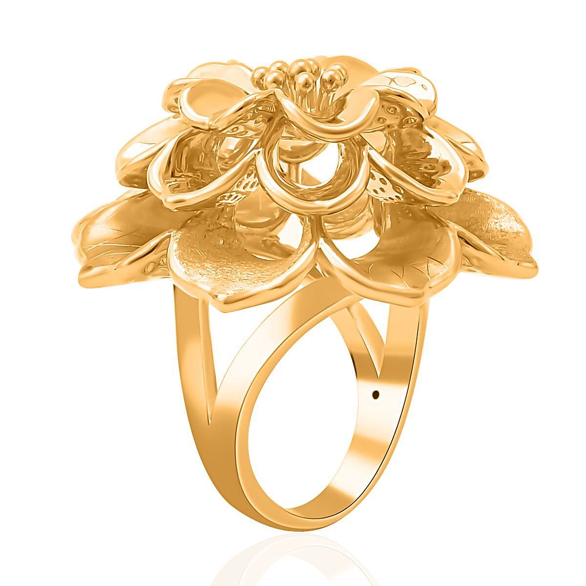 Buy 24K Yellow Gold Electroform Floral Ring (Size 6.0) 7 Grams at ShopLC.