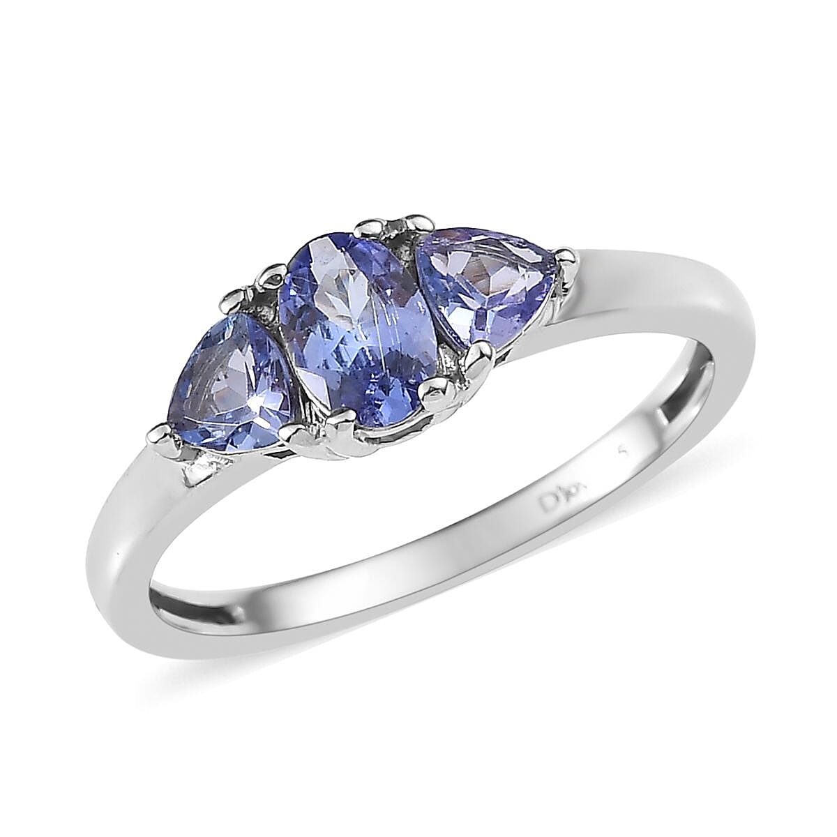 Buy Tanzanite 3 Stone Ring in Platinum Over Sterling Silver (Size 10.0 ...