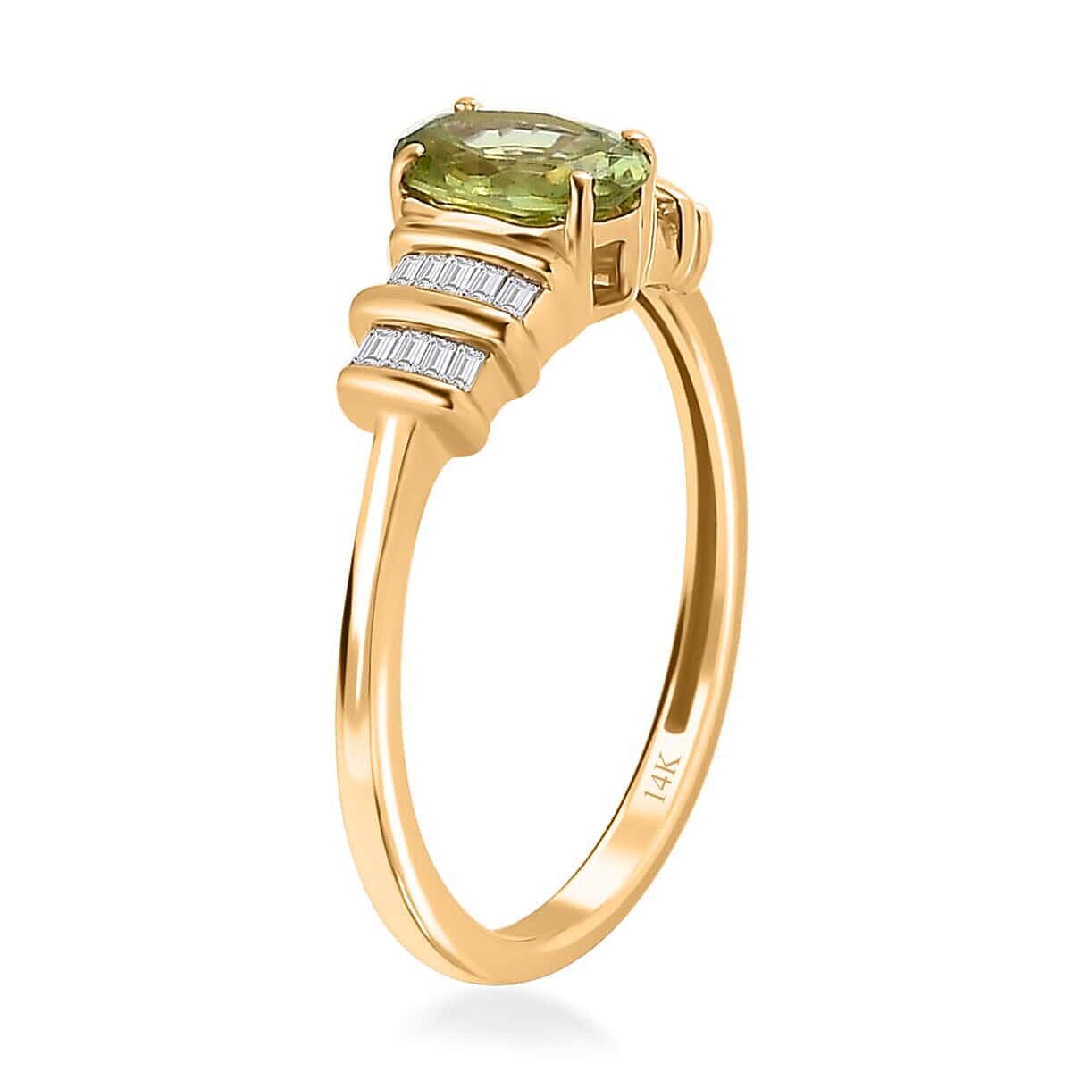 Sphene Ring - Shop Luxoro 14K Yellow Gold Sphene Diamond Ring