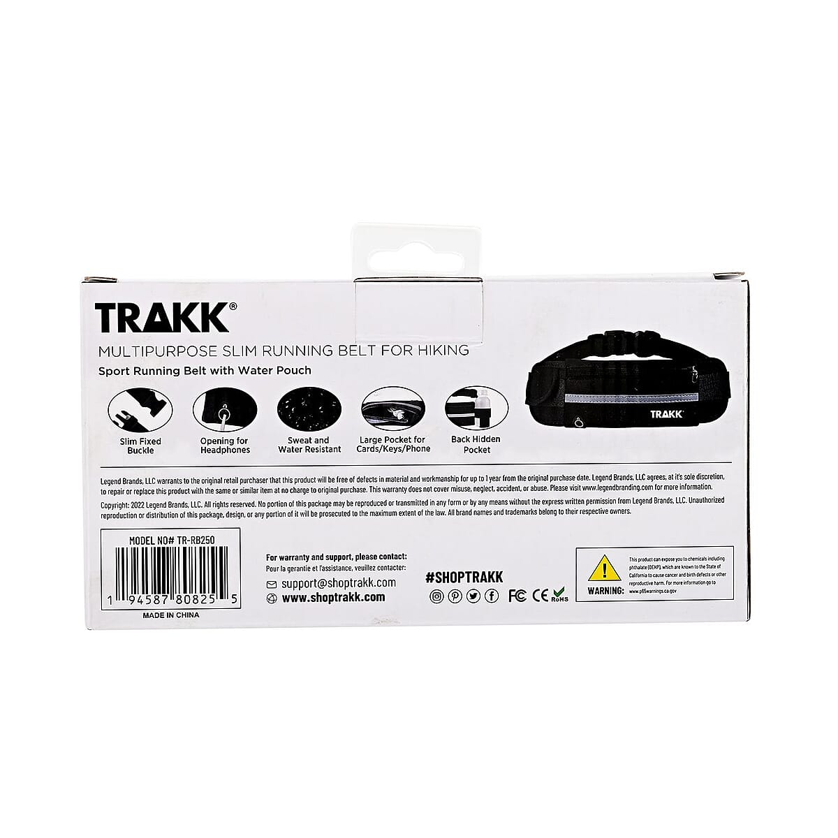 Buy Trakk Black Multipurpose Sports Belt with Water Pouch at ShopLC.