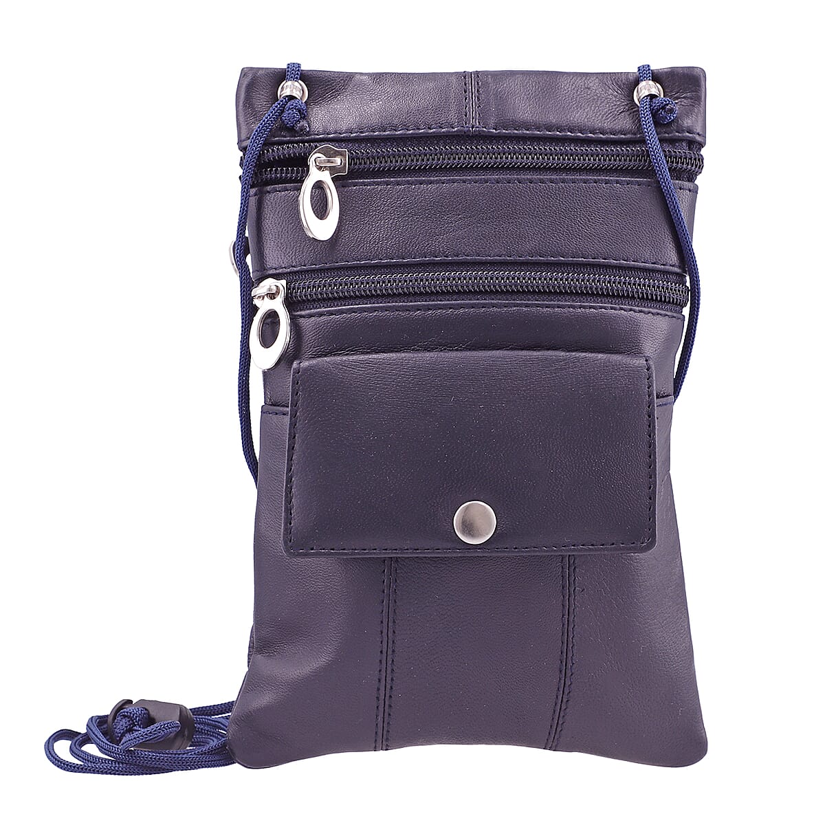 Buy Navy Genuine Leather Mobile Phone Crossbody Wallet at ShopLC.