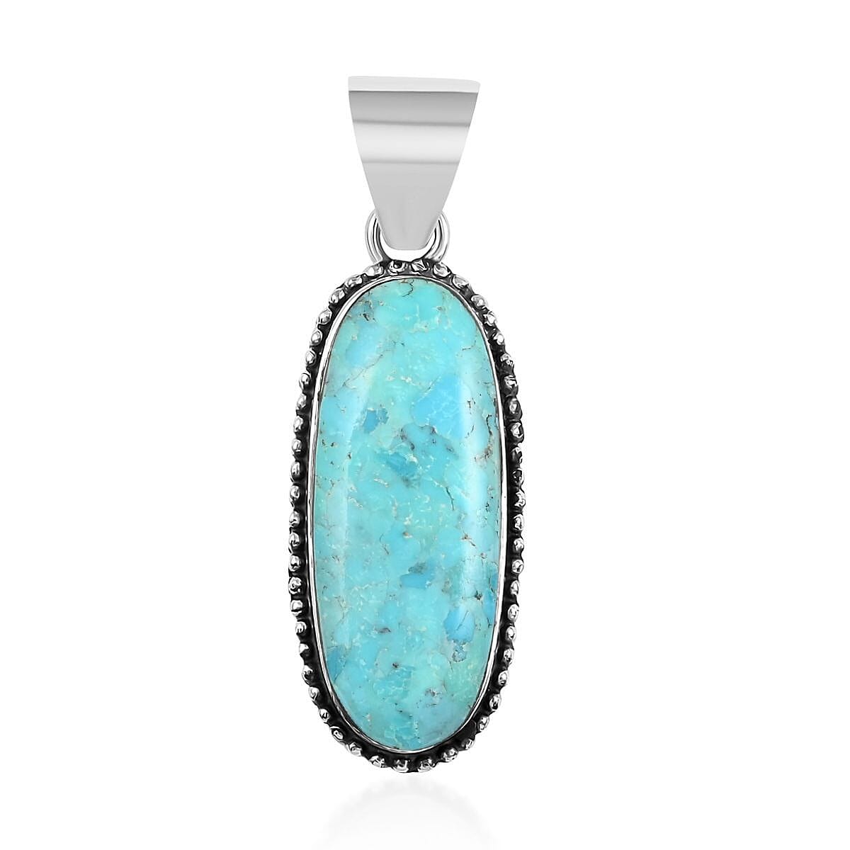Buy Santa Fe Style Kingman Turquoise Pendant in Sterling Silver 8.50 ...